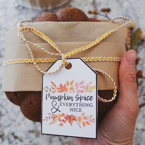 Fall-inspired Printable Gift Tags Set for Pumpkin Bread Gifts *DIGITAL ...