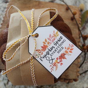 Fall-inspired Printable Gift Tags Set for Pumpkin Bread Gifts *DIGITAL ...