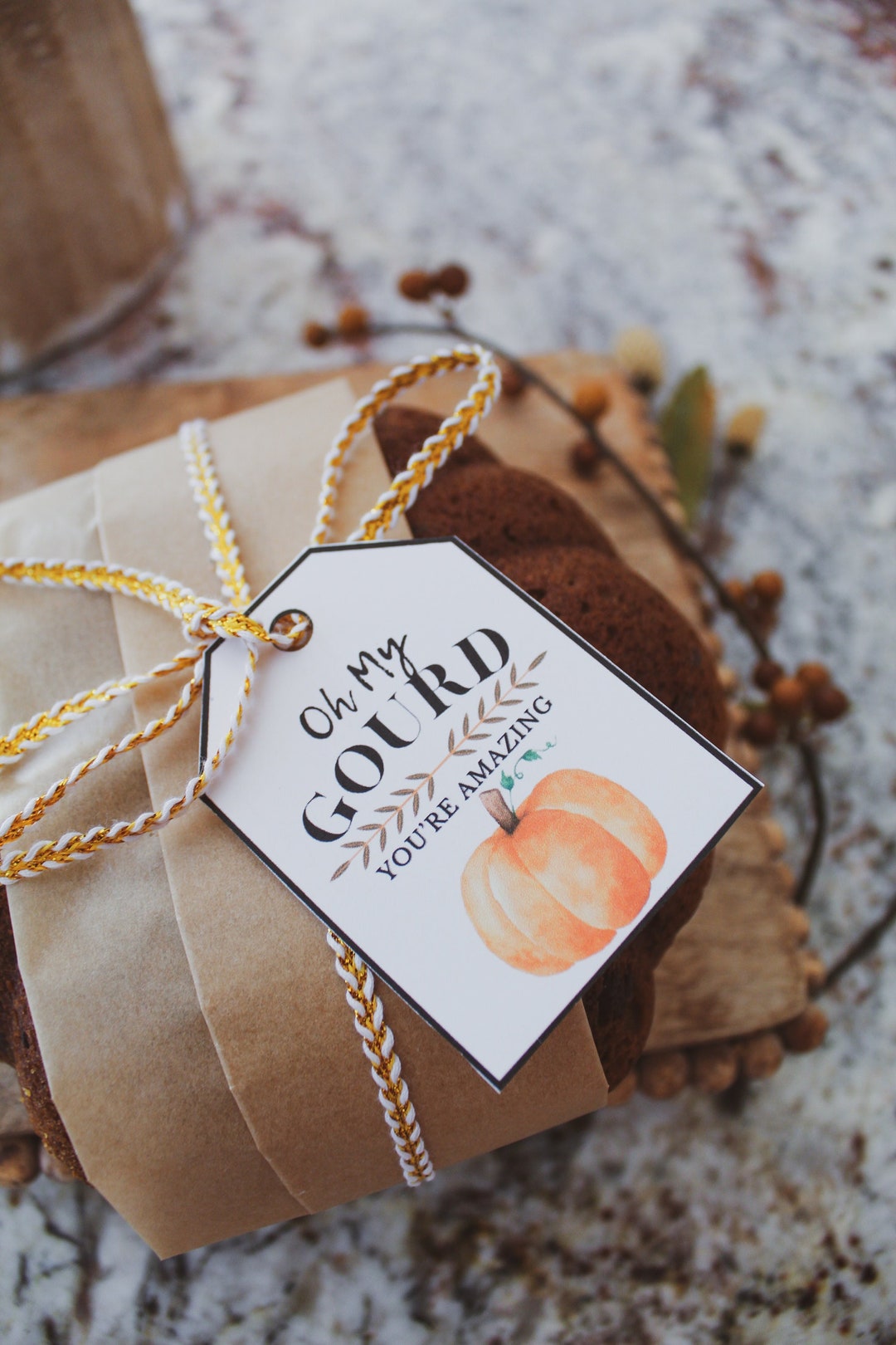 Fall-inspired Printable Gift Tags Set for Pumpkin Bread Gifts *DIGITAL ...