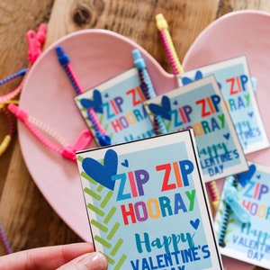 Zip Zip Hooray Valentine Printable Cards *DIGITAL FILE*| Valentine's ...