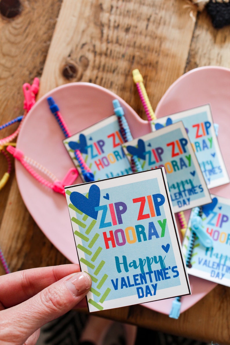 Zip Zip Hooray Valentine Printable Cards *DIGITAL FILE*| Valentine's ...