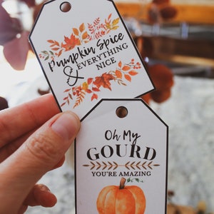 Fall-inspired Printable Gift Tags Set for Pumpkin Bread Gifts *DIGITAL ...