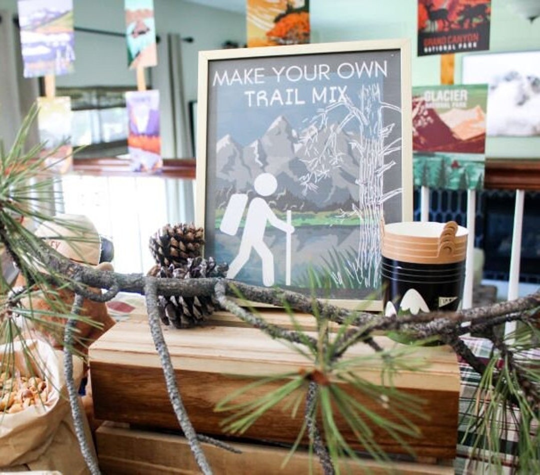 Hiking Birthday *DIGITAL FILE Printable Set | Party Favors for Happy ...