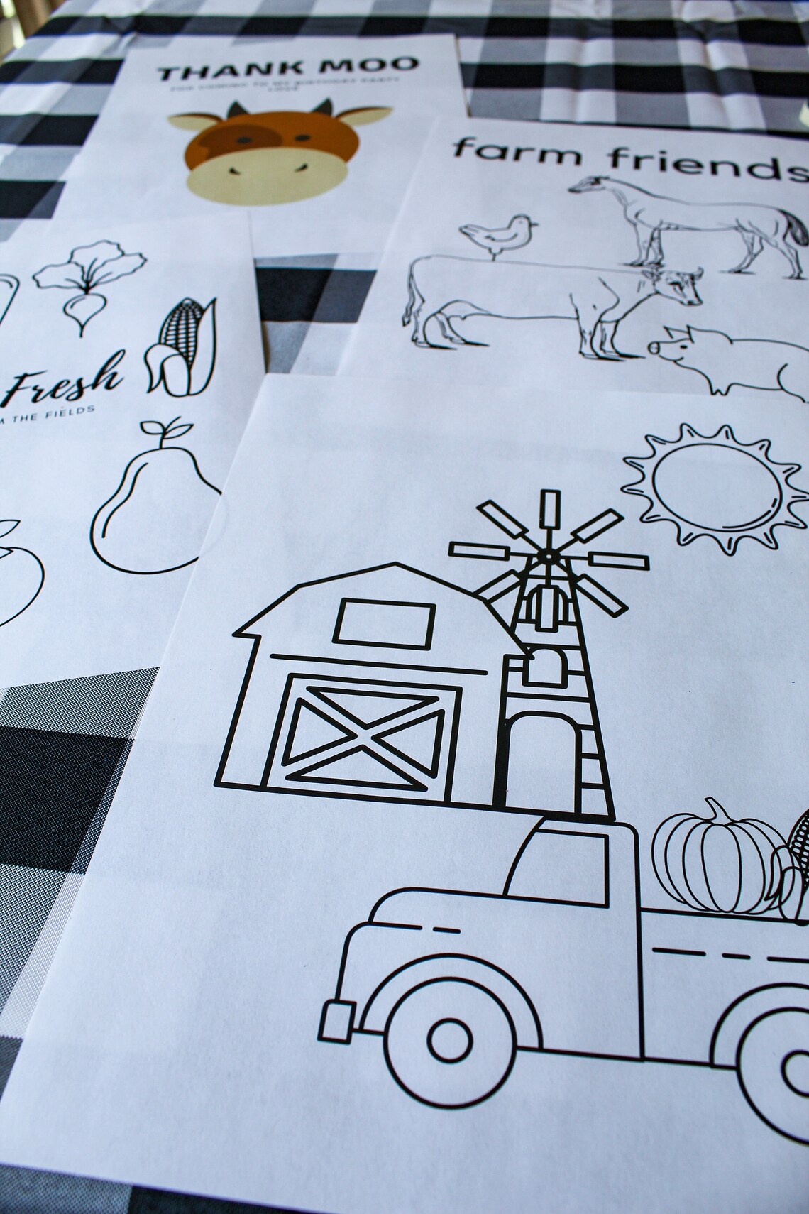 Farm Themed Coloring Pages Party Favors for Barnyard - Etsy