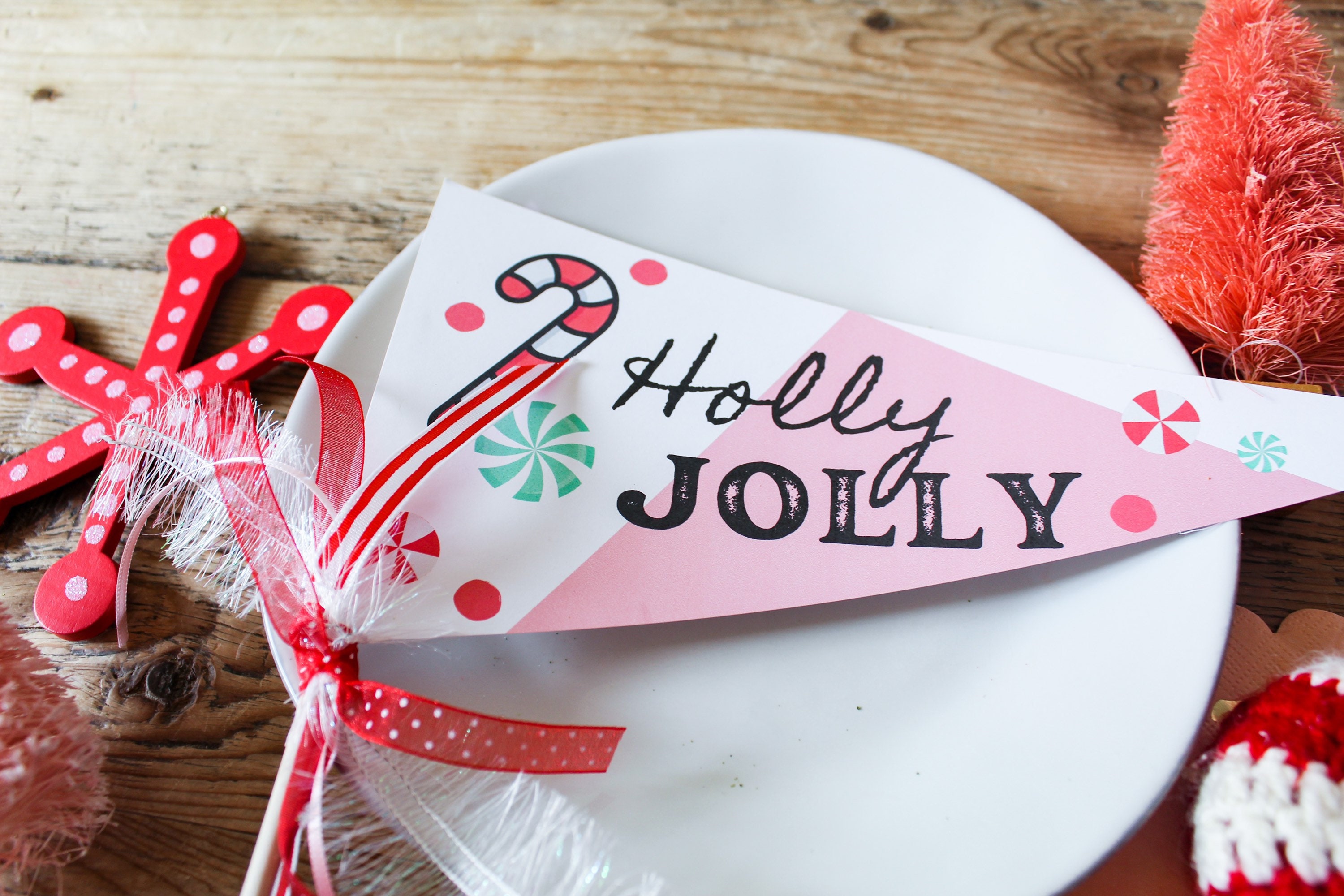 Set of 5 Christmas Pennant Flags DIGITAL DOWNLOAD Holiday - Etsy