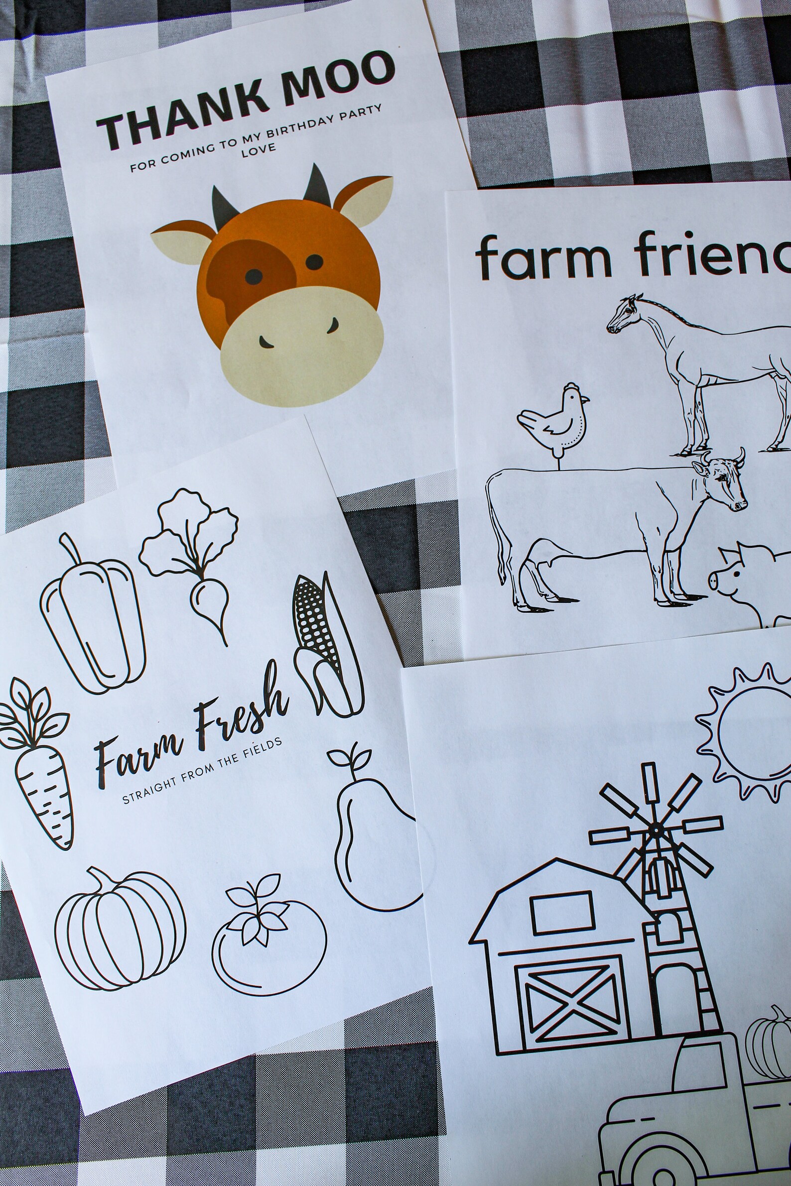 Farm Themed Coloring Pages Party Favors for Barnyard - Etsy