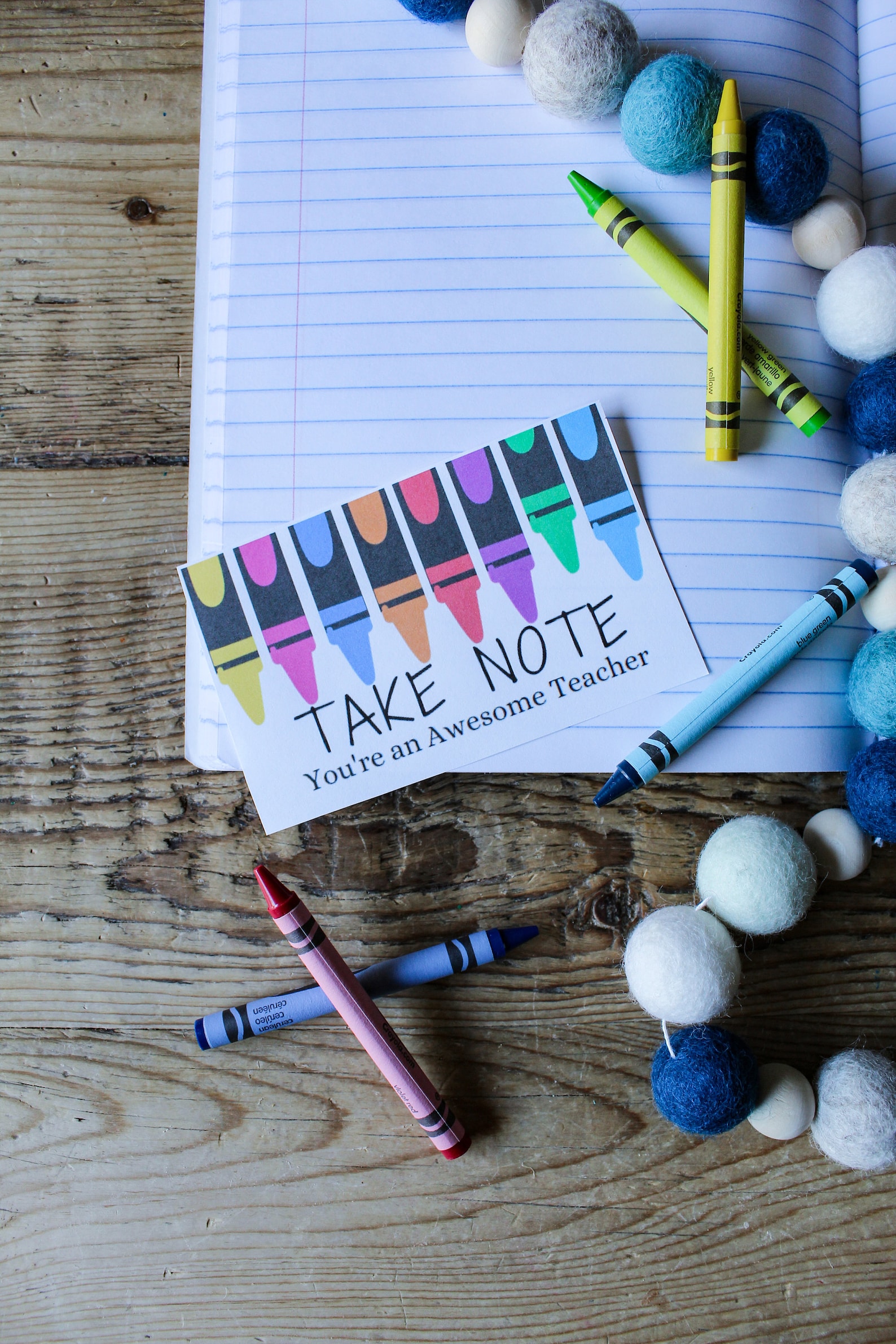 Take Note You're an Awesome Teacher Gift Tag DIGITAL - Etsy