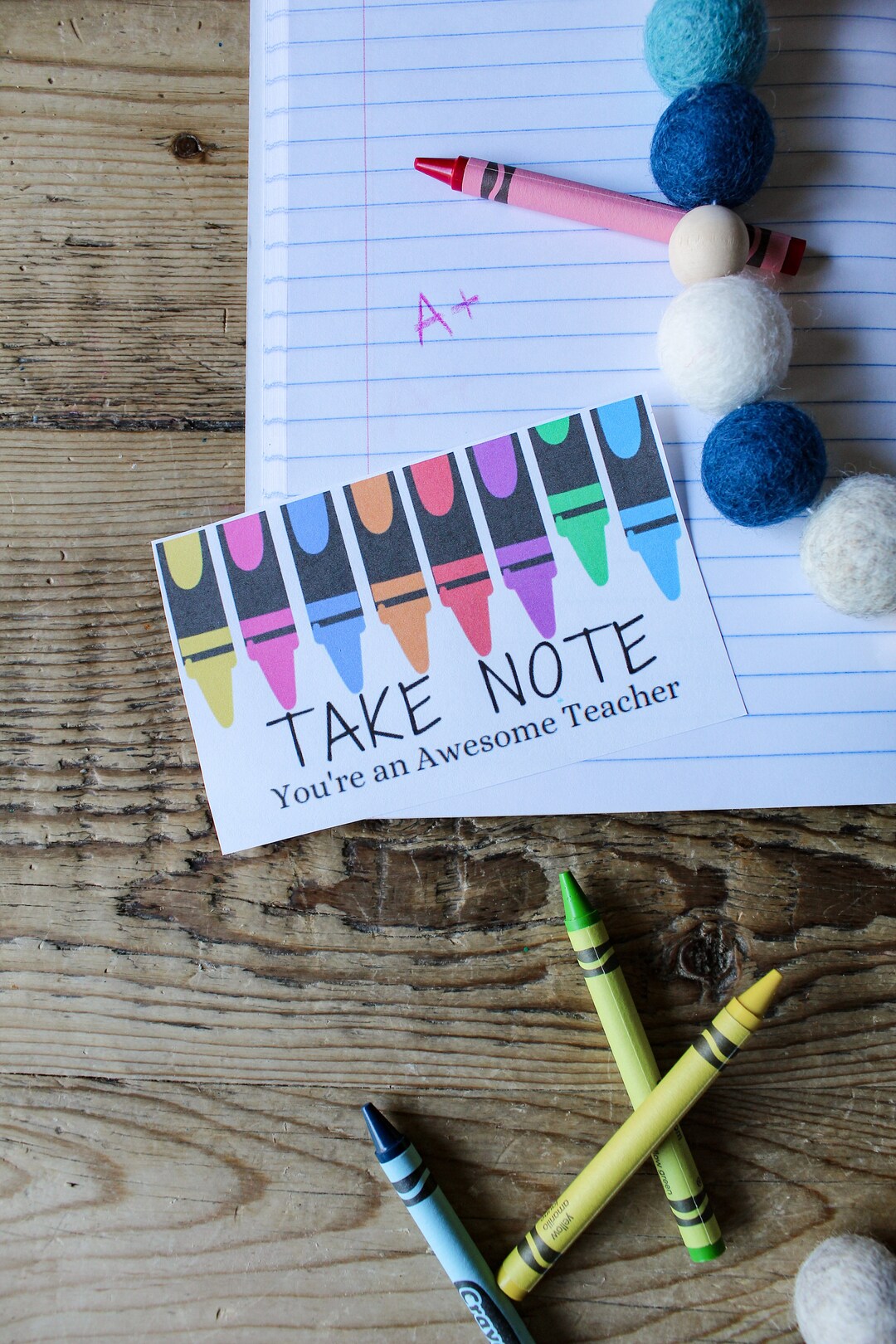 Take Note You're an Awesome Teacher Gift Tag DIGITAL DOWNLOAD | Teacher ...