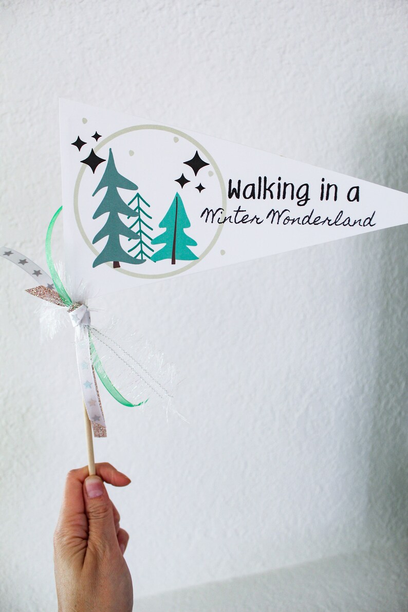 Set of 5 Christmas Pennant Flags DIGITAL DOWNLOAD Holiday | Etsy