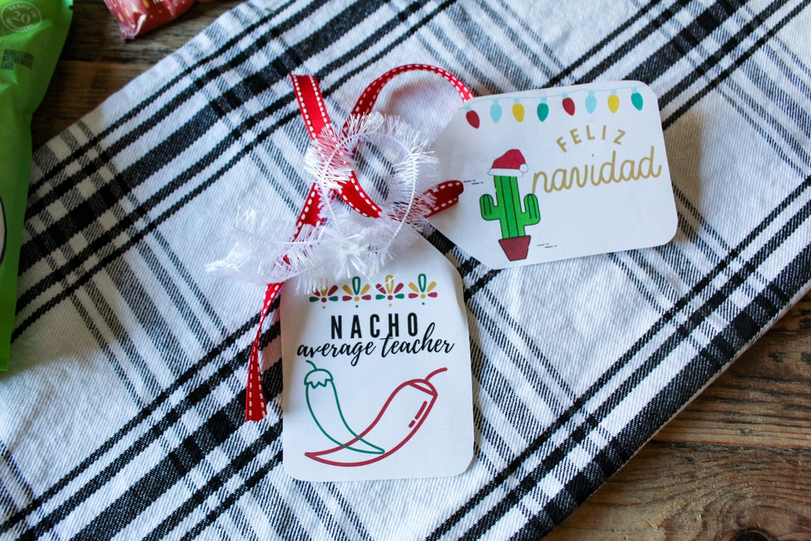 Feliz Navidad Christmas Gift Tags for Teachers Mexican Style - Etsy