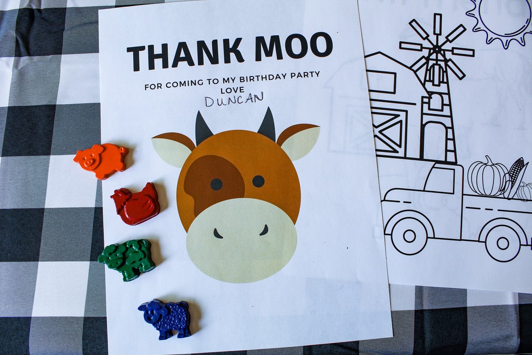 Farm Themed Coloring Pages - Printable Party Favors for Kids - Thank ...