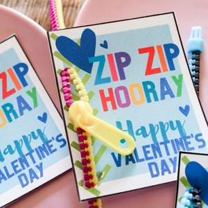 Zip Zip Hooray Valentine Printable Cards *DIGITAL FILE*| Valentine's ...