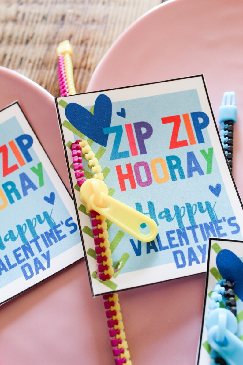 Zip Zip Hooray Valentine Printable Cards *DIGITAL FILE*| Valentine's ...