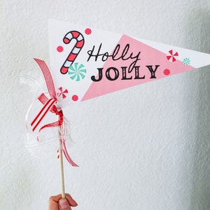 Set of 5 Christmas Pennant Flags *DIGITAL DOWNLOAD* Holiday Pennant ...