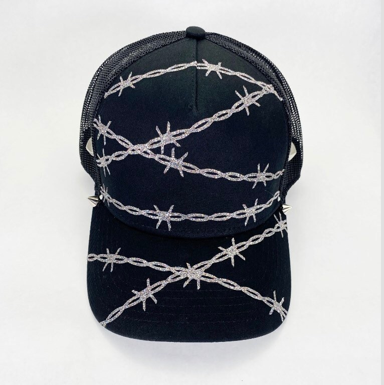 Barbed Wire Print Snapback Hat - Etsy