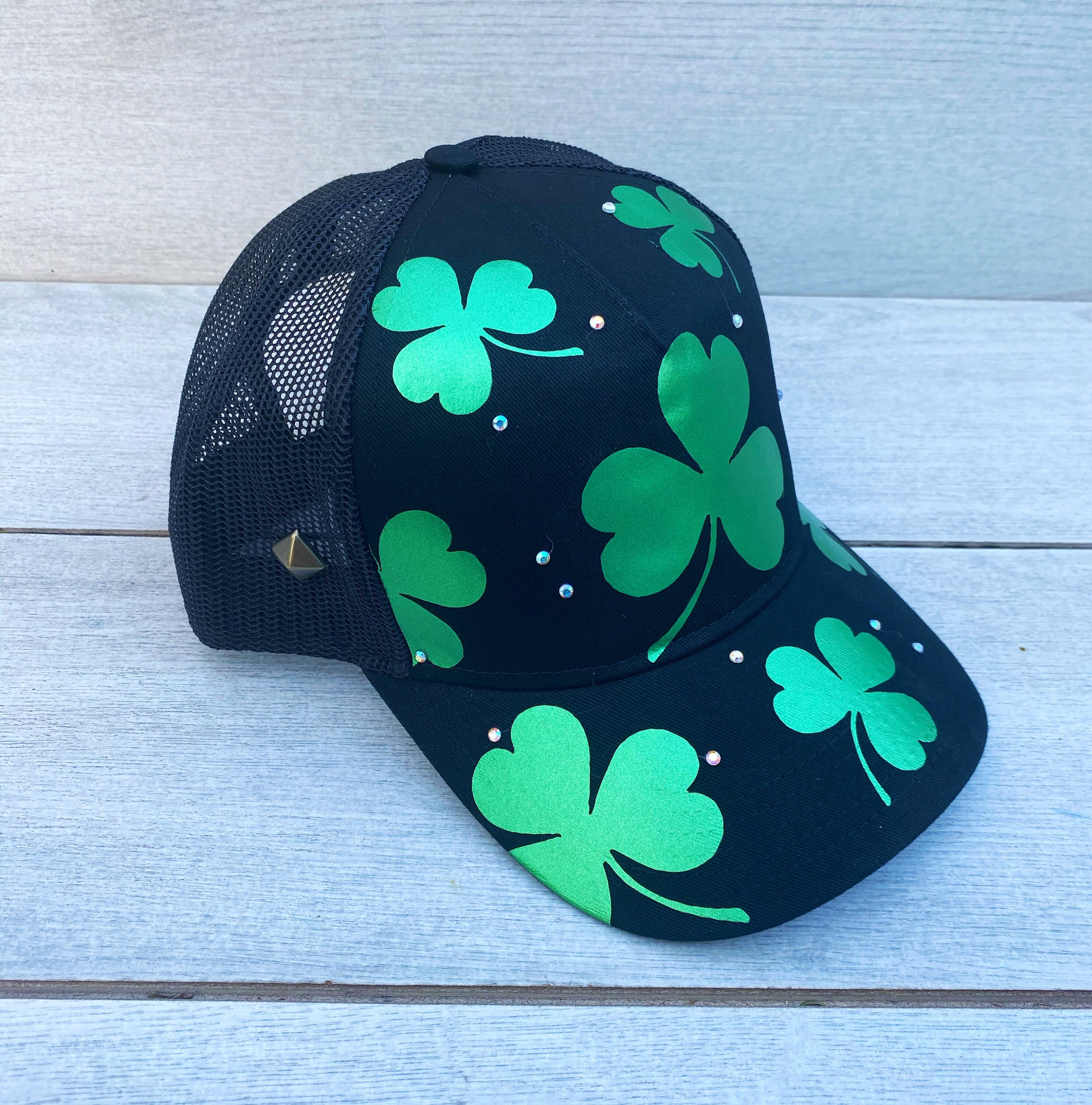 Metallic Shamrock Print Snapback Hat - Etsy