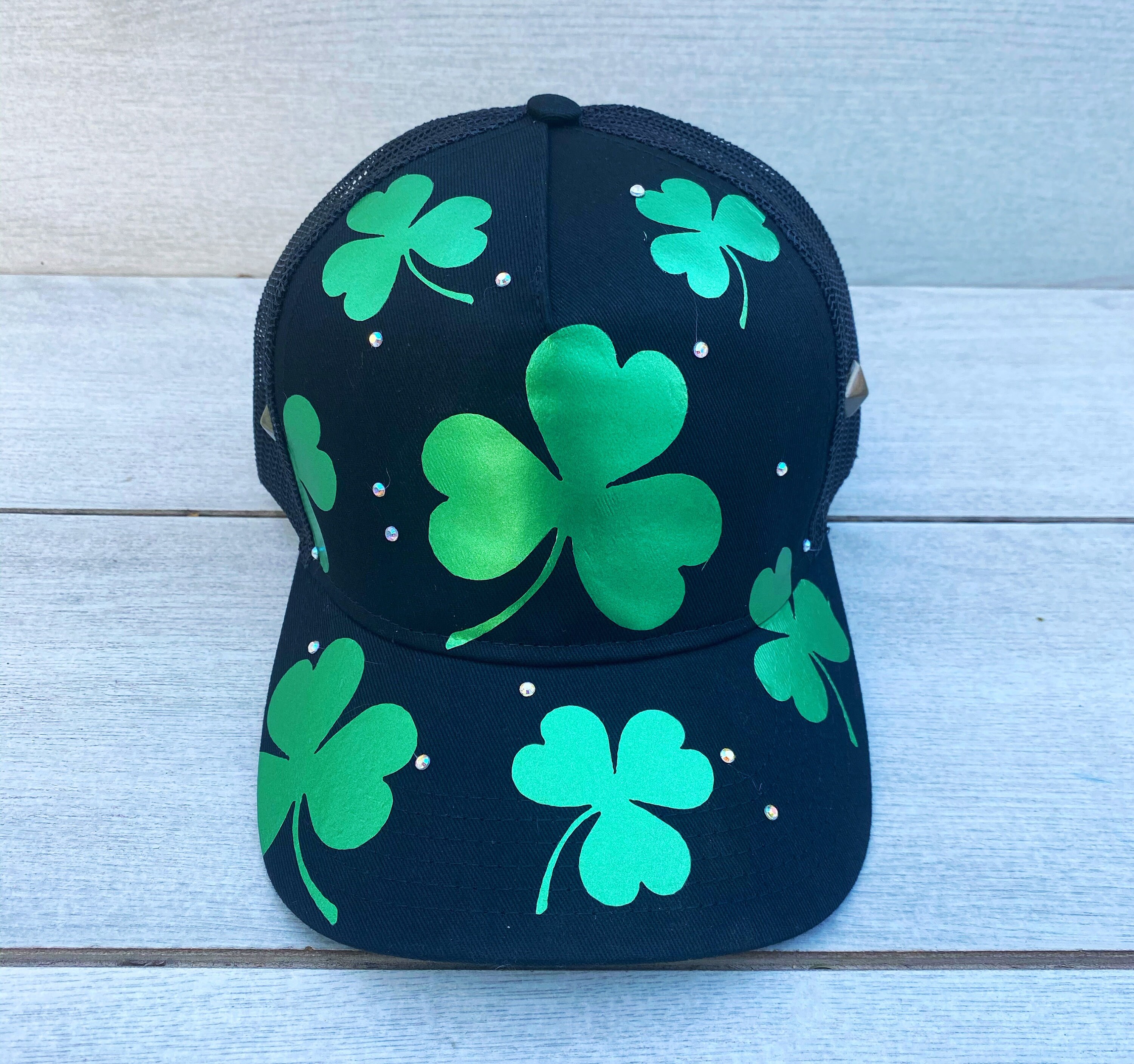 Metallic Shamrock Print Snapback Hat - Etsy
