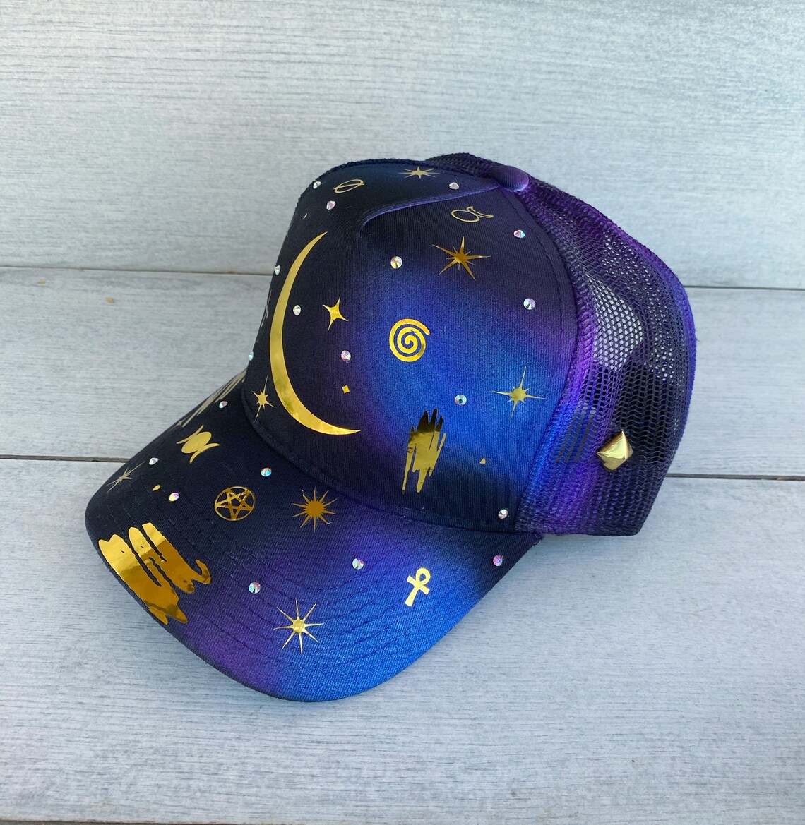 Celestial Magick Hand Painted Snapback Hat - Etsy