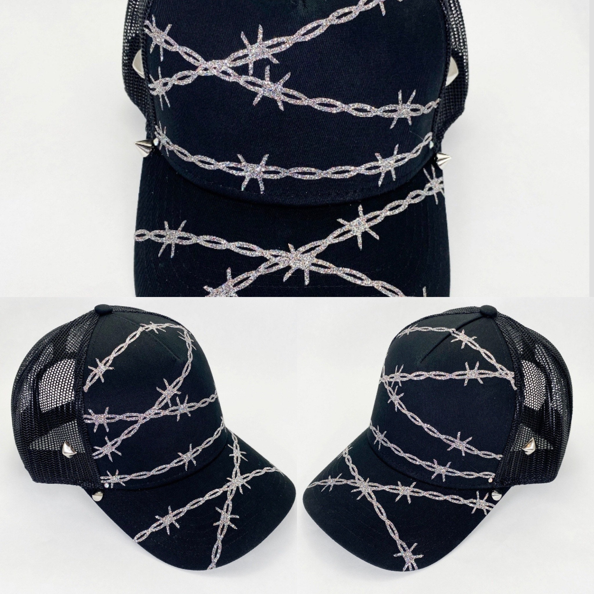 Barbed Wire Print Snapback Hat | Etsy