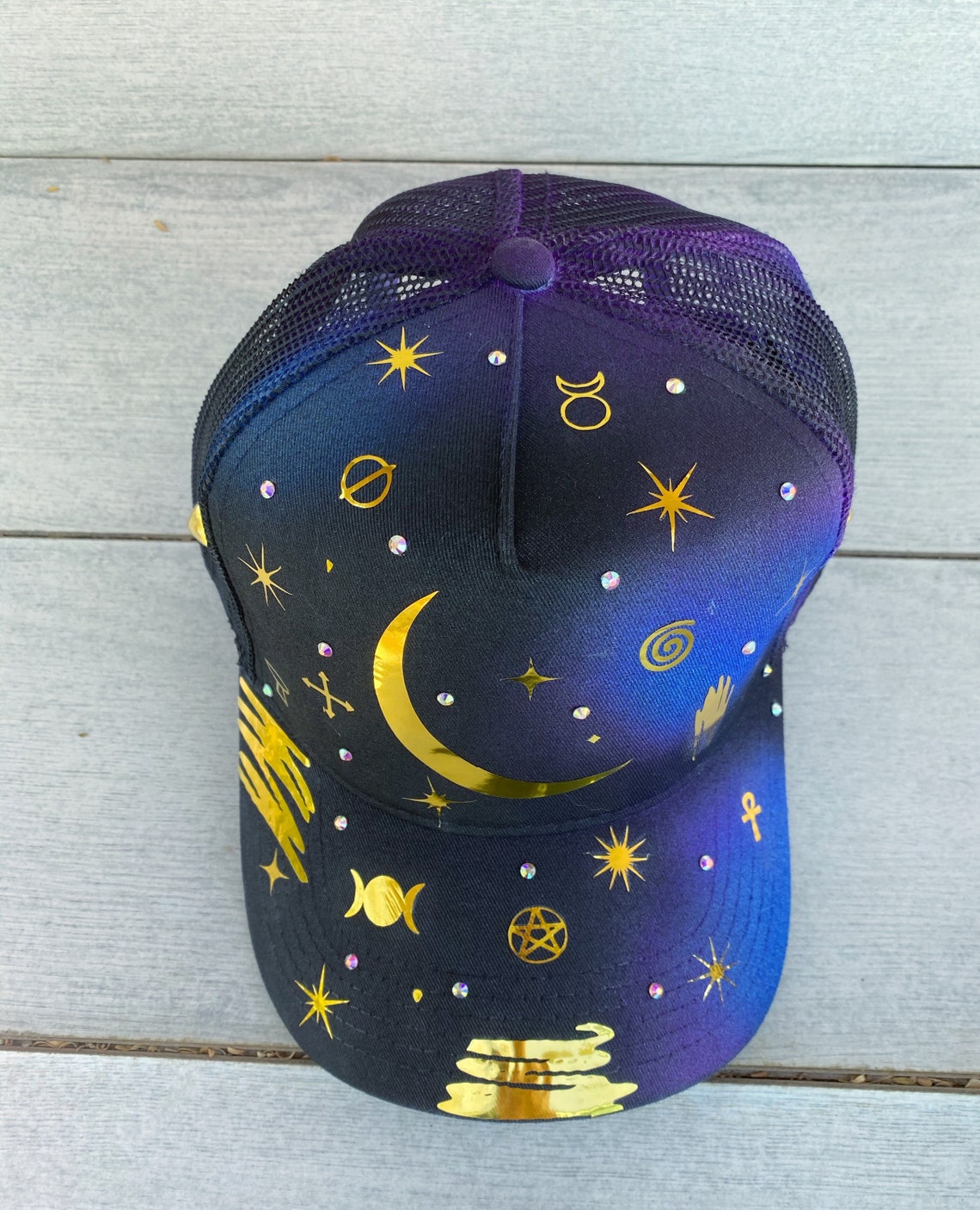 Celestial Magick Hand Painted Snapback Hat - Etsy