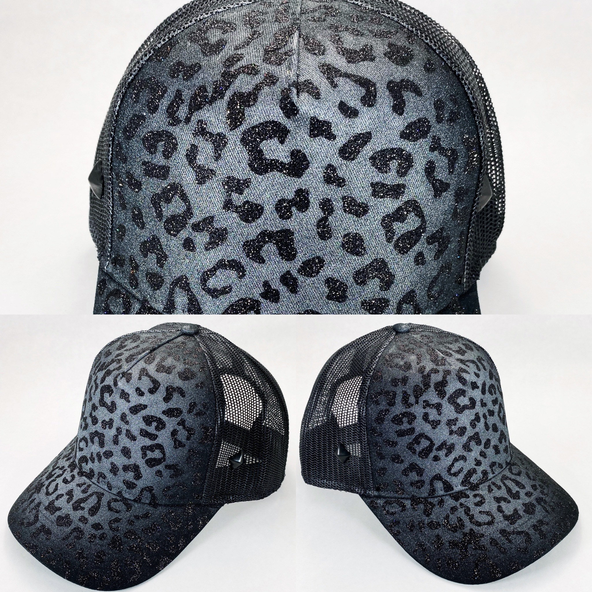 Black Leopard Print Snapback Hat | Etsy