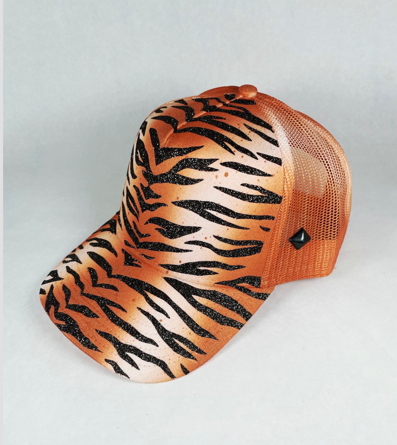 Tiger Print Glitter Snapback Hat - Etsy
