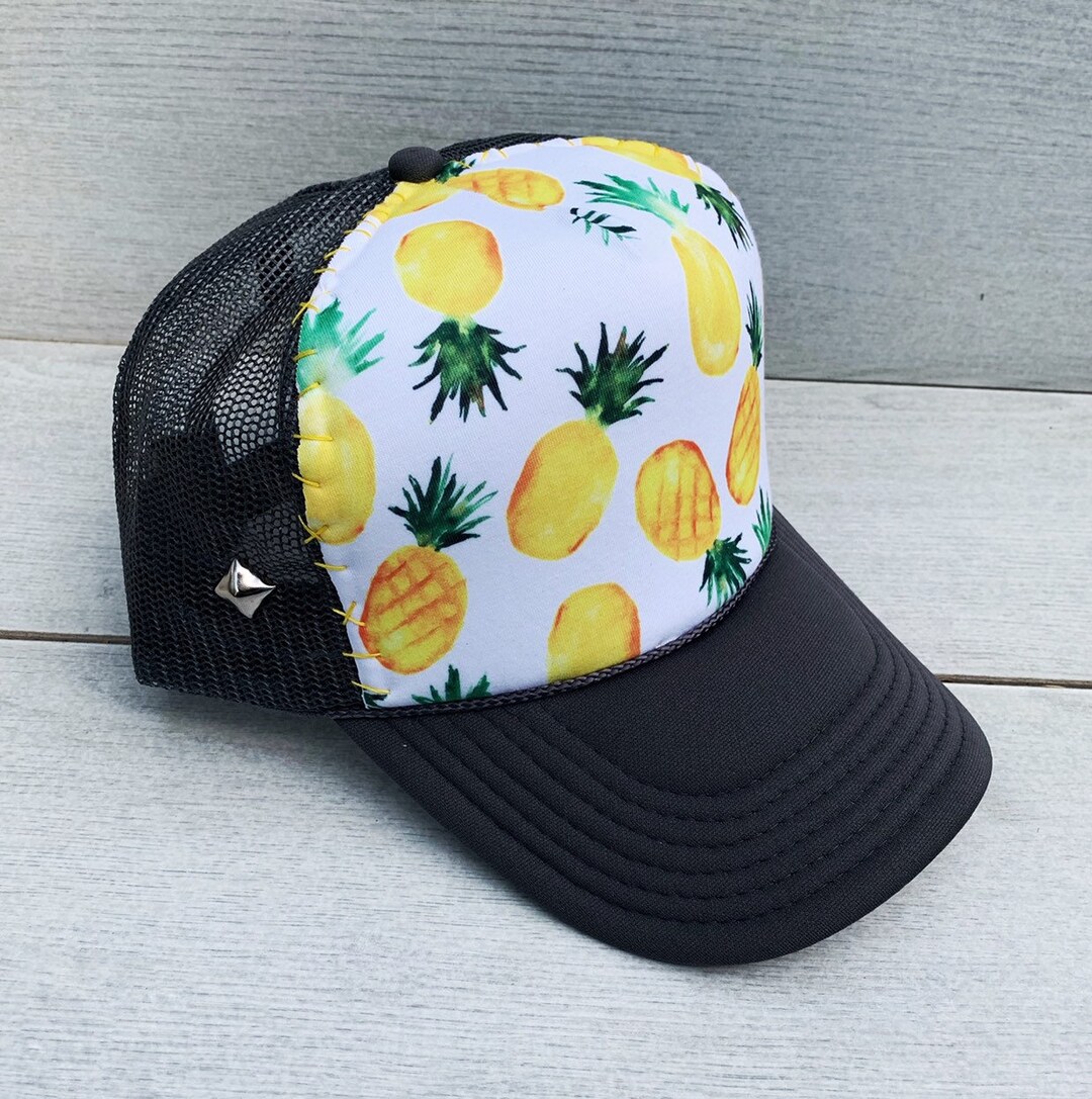 Pineapple Print Foam Trucker Hat - Etsy