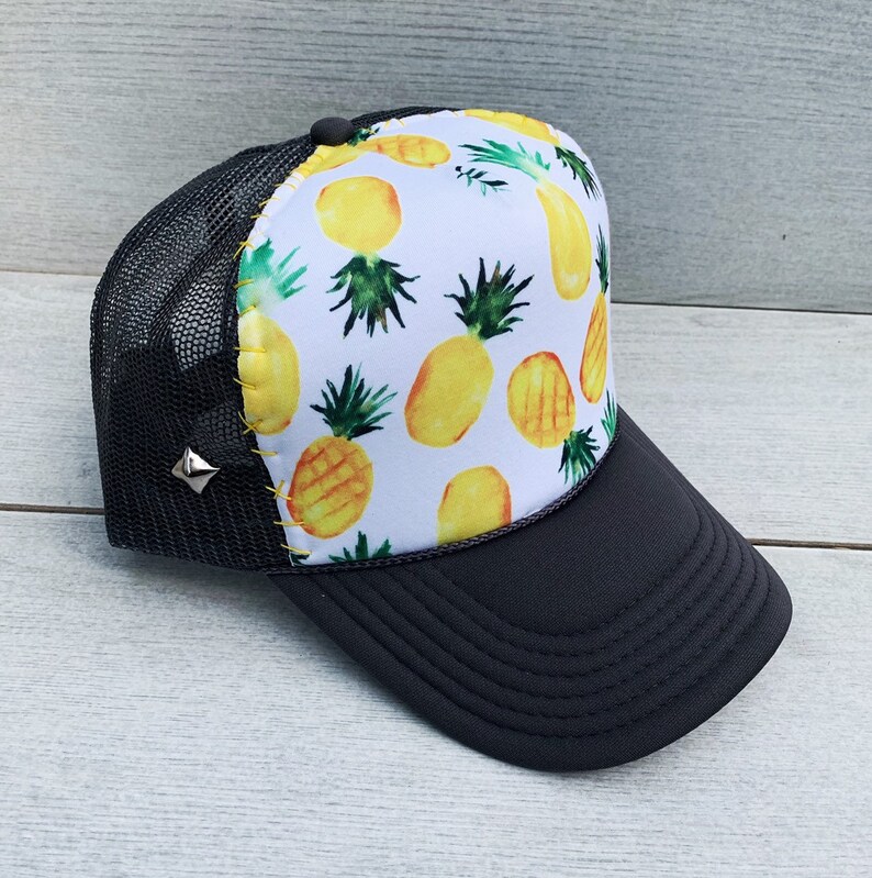 Pineapple Print Foam Trucker Hat | Etsy