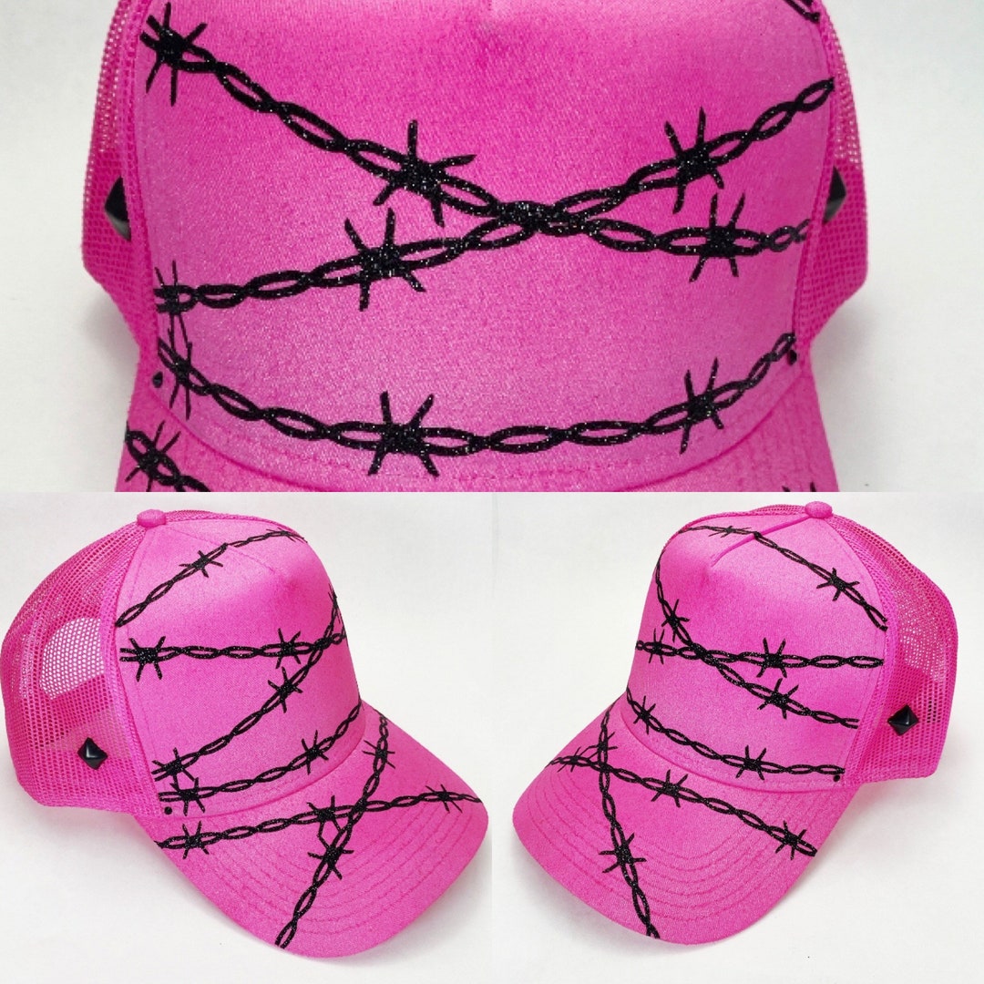 Magenta X Barbed Wire Snapback Hat - Etsy