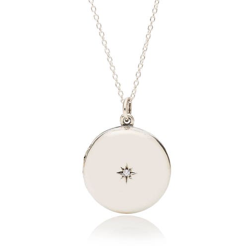 Silver Round Locket With Crystal Star Detail - Etsy
