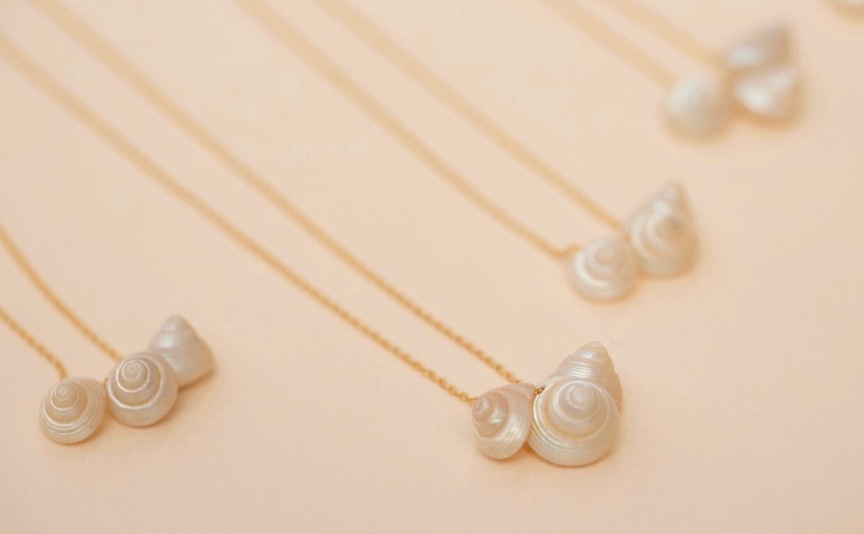 Shell Charm Necklace on Gold Chain - Etsy