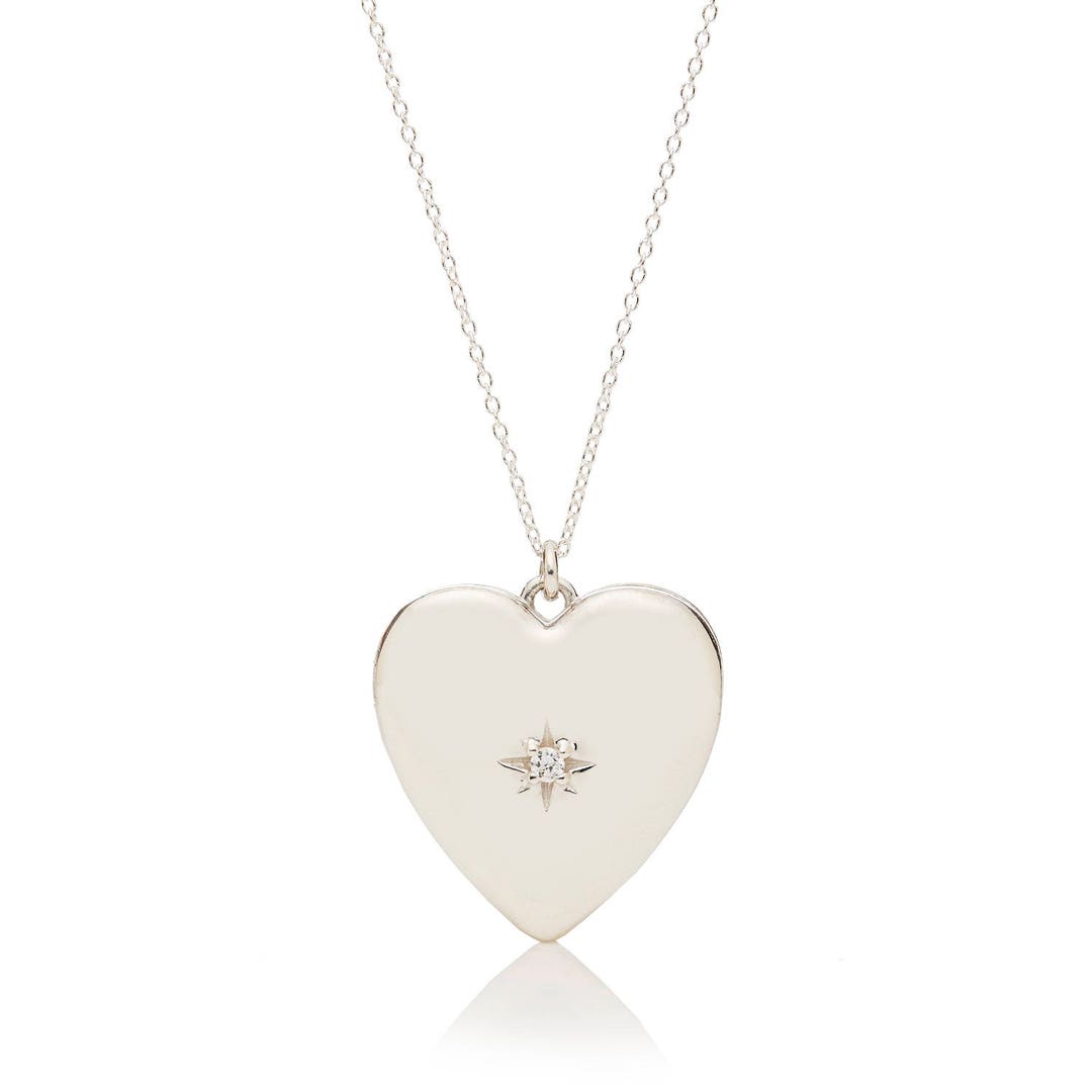 Silver Heart Locket With Crystal Detail - Etsy