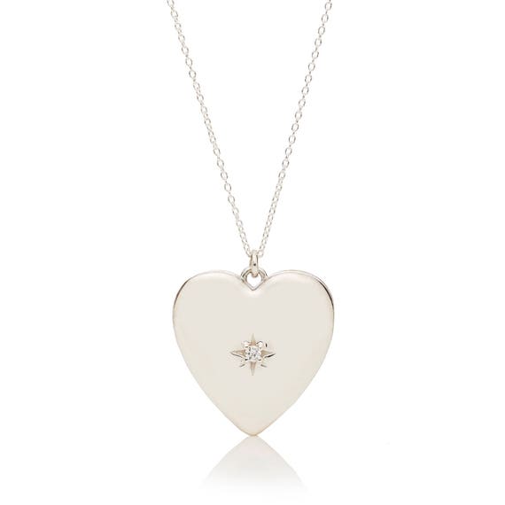 Silver Heart Locket With Crystal Detail - Etsy