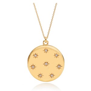 Round Locket With Crystal Star Detail - Adrianne - Etsy