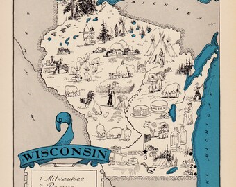 Wisconsin Map Art | Etsy