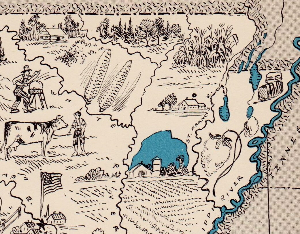 1930's ARKANSAS Picture Map Wall Art Decor Print of - Etsy