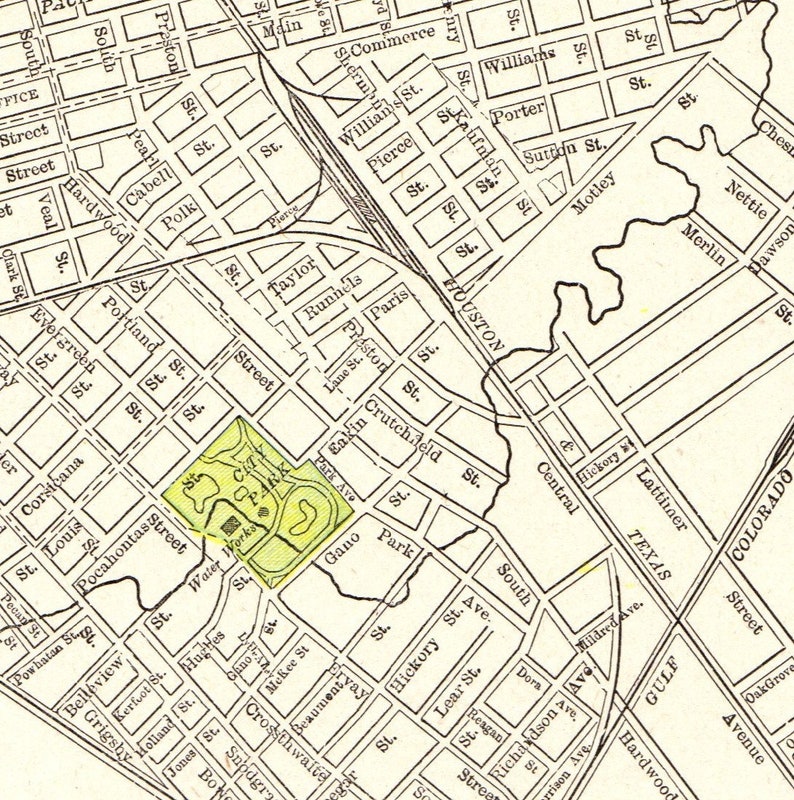 1901 Antique DALLAS TEXAS STREET Map Reproduction Print City | Etsy