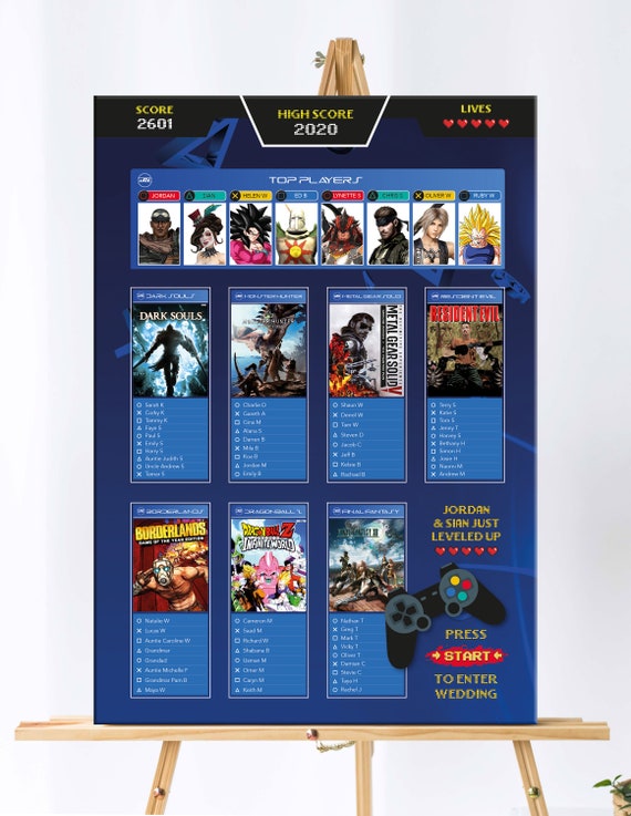 Gaming Table Plan. Gamers Wedding Seating Plan. Game Table | Etsy