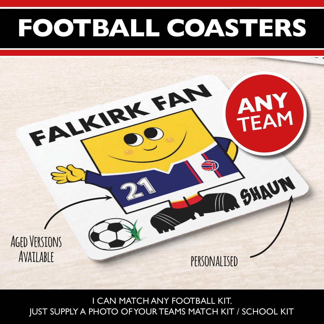 ANY TEAM: Personalised Football Coasters. Ideal Stocking Filler ...