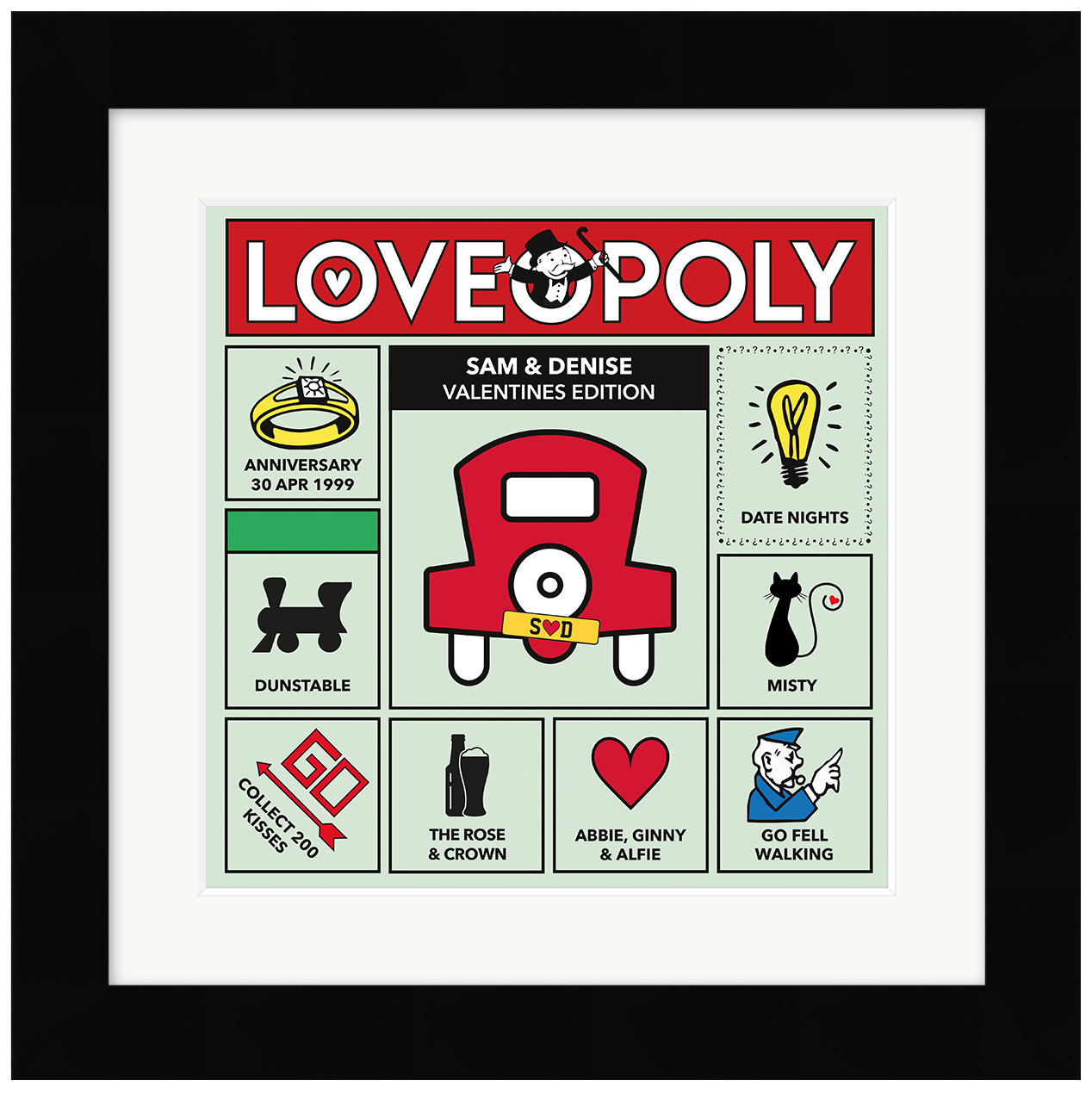 Personalised Valentines / Anniversary Monopoly Style Picture - Etsy UK
