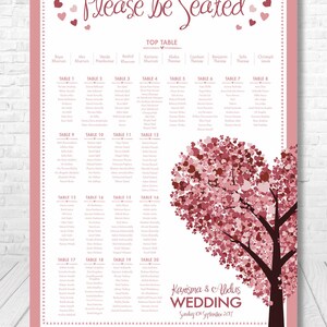 Heart Table Plan / Heart Seating Plan / Wedding Table Plan - Etsy UK