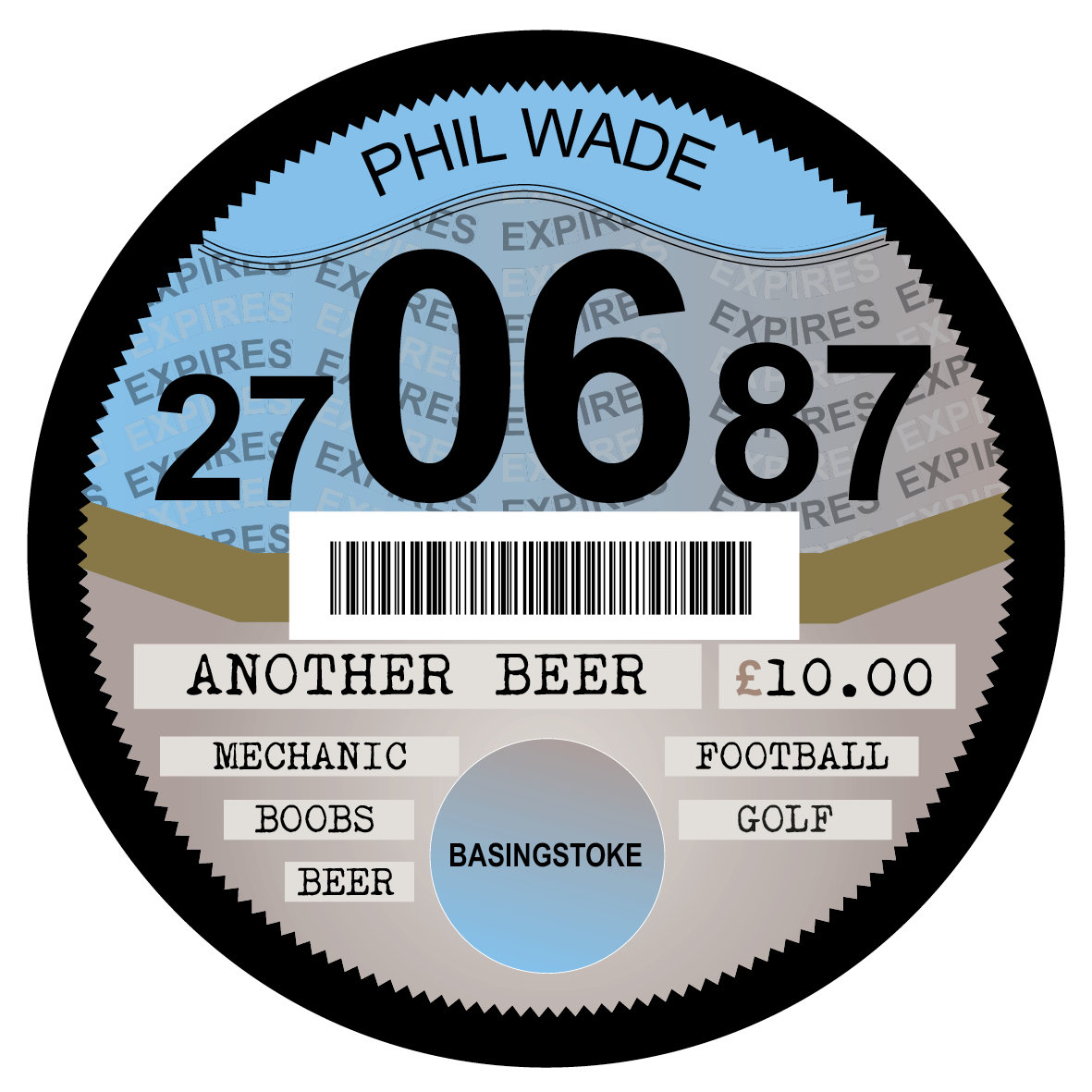 Personalised Car Tax Disc Coaster - Etsy UK
