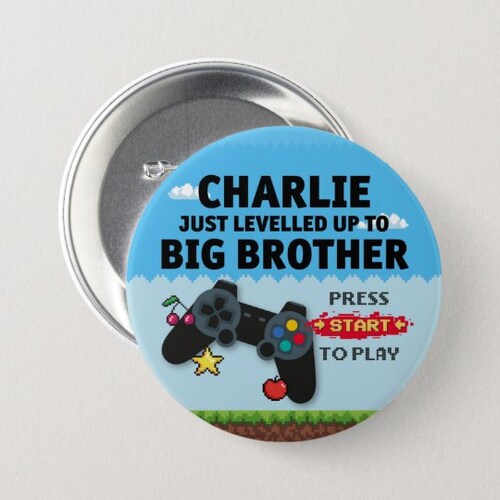 Personalised Wooden Big Brother Badge Card Baby Announcement - Etsy