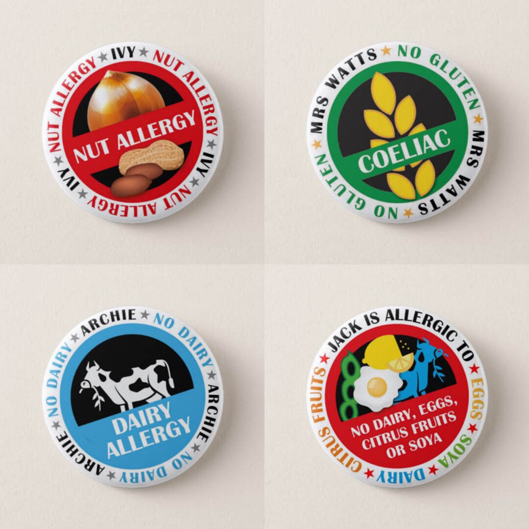 Personalised Free From Badges/pins/stickers. Nut Allergy. - Etsy
