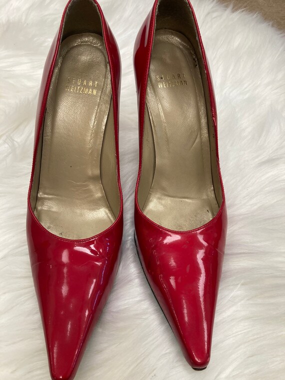Stuart Weitzman candy red pointy toe pumps. These pum… - Gem