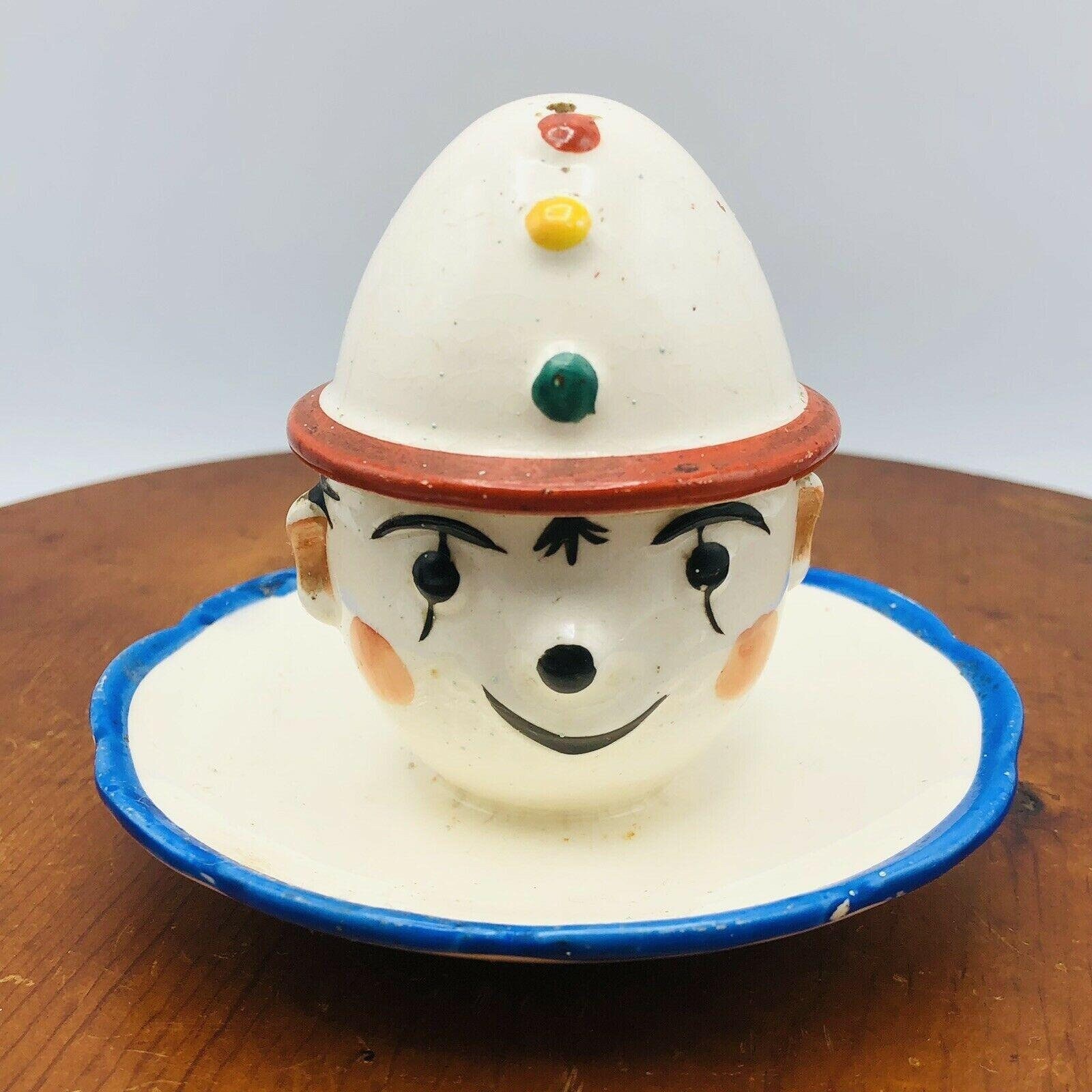 Vintage Ceramic Clown Egg Cup Salt Shaker Head Whimsical Japan | Etsy