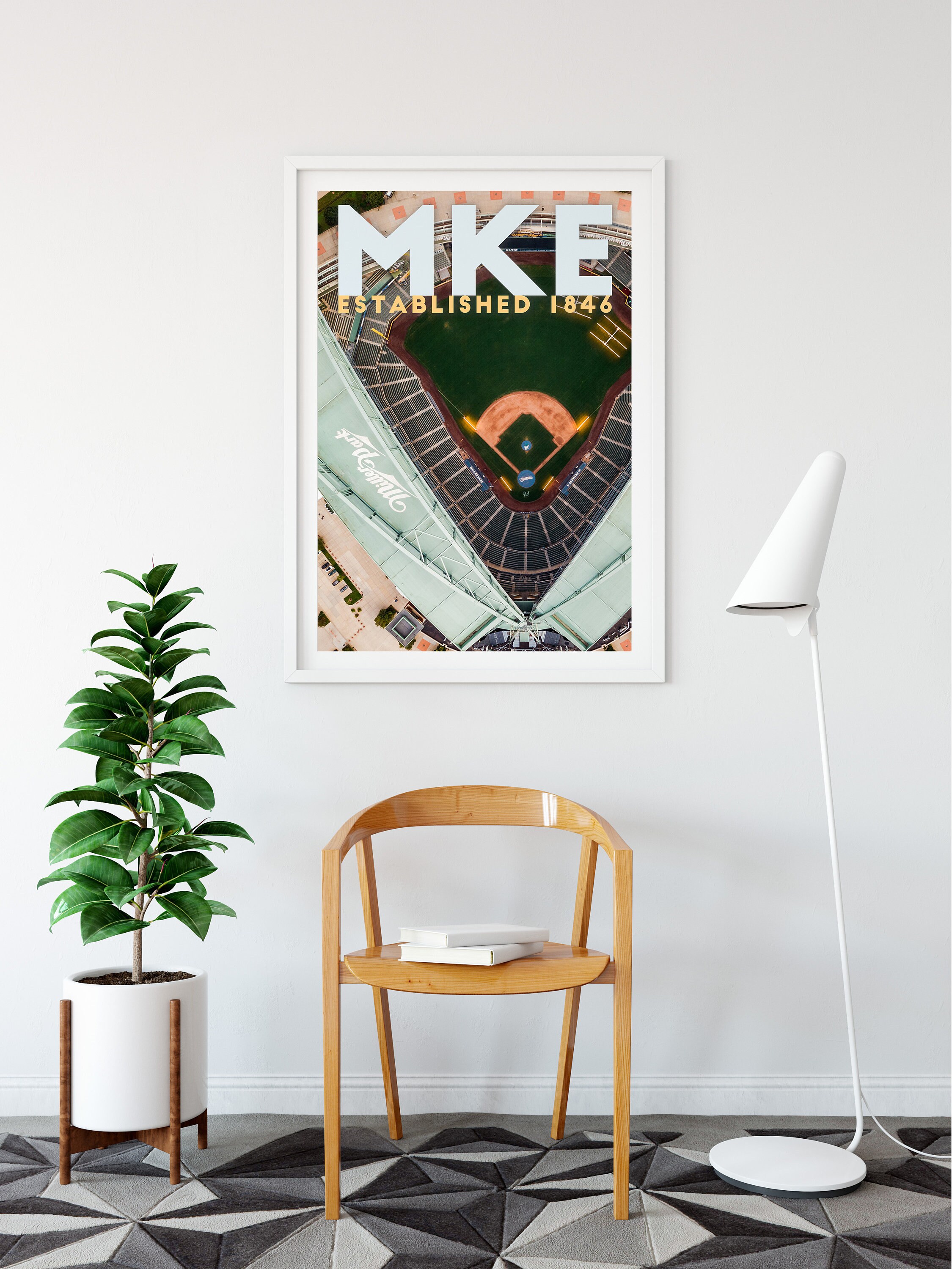 MKE Poster Series: High Above Miller Park | Wall Decor | Milwaukee ...
