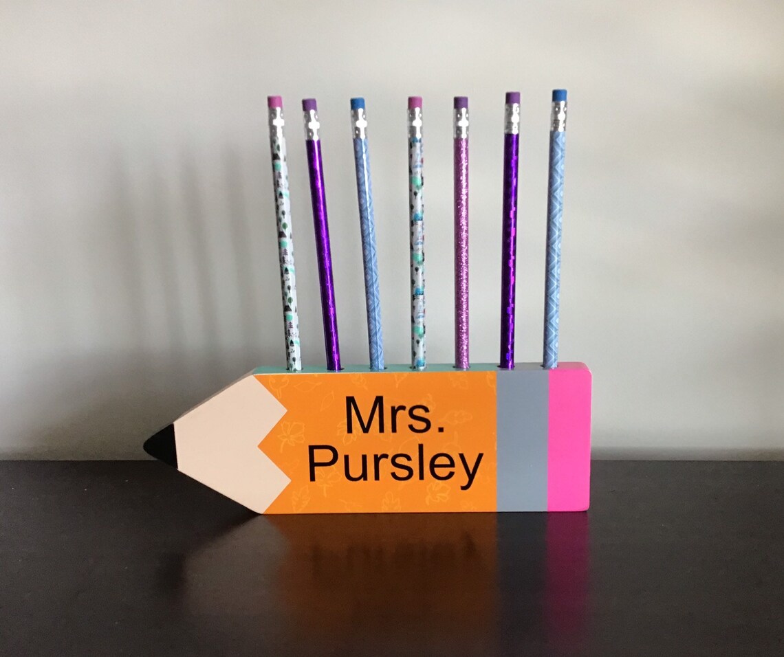 Teacher Pencil Display Teacher Desk Accessory | Etsy