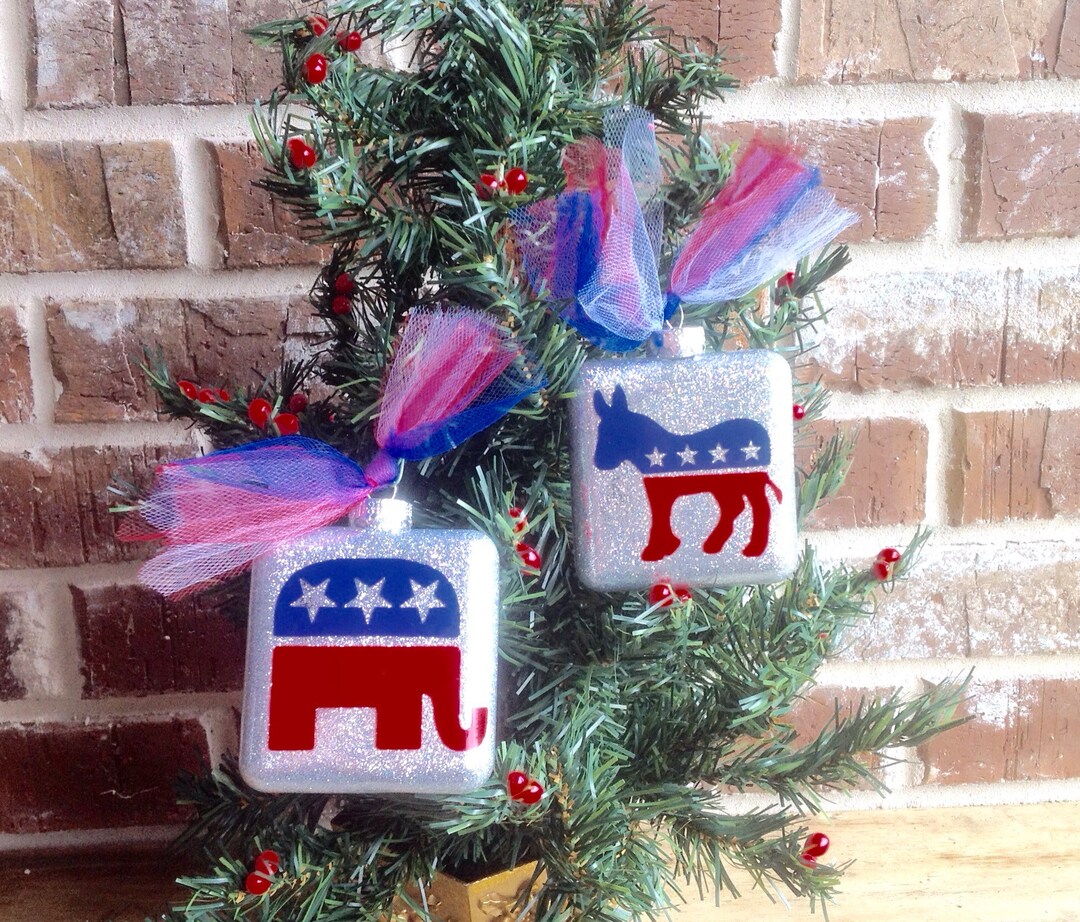 Christmas Ornament-political Ornament-republican or Democrat - Etsy