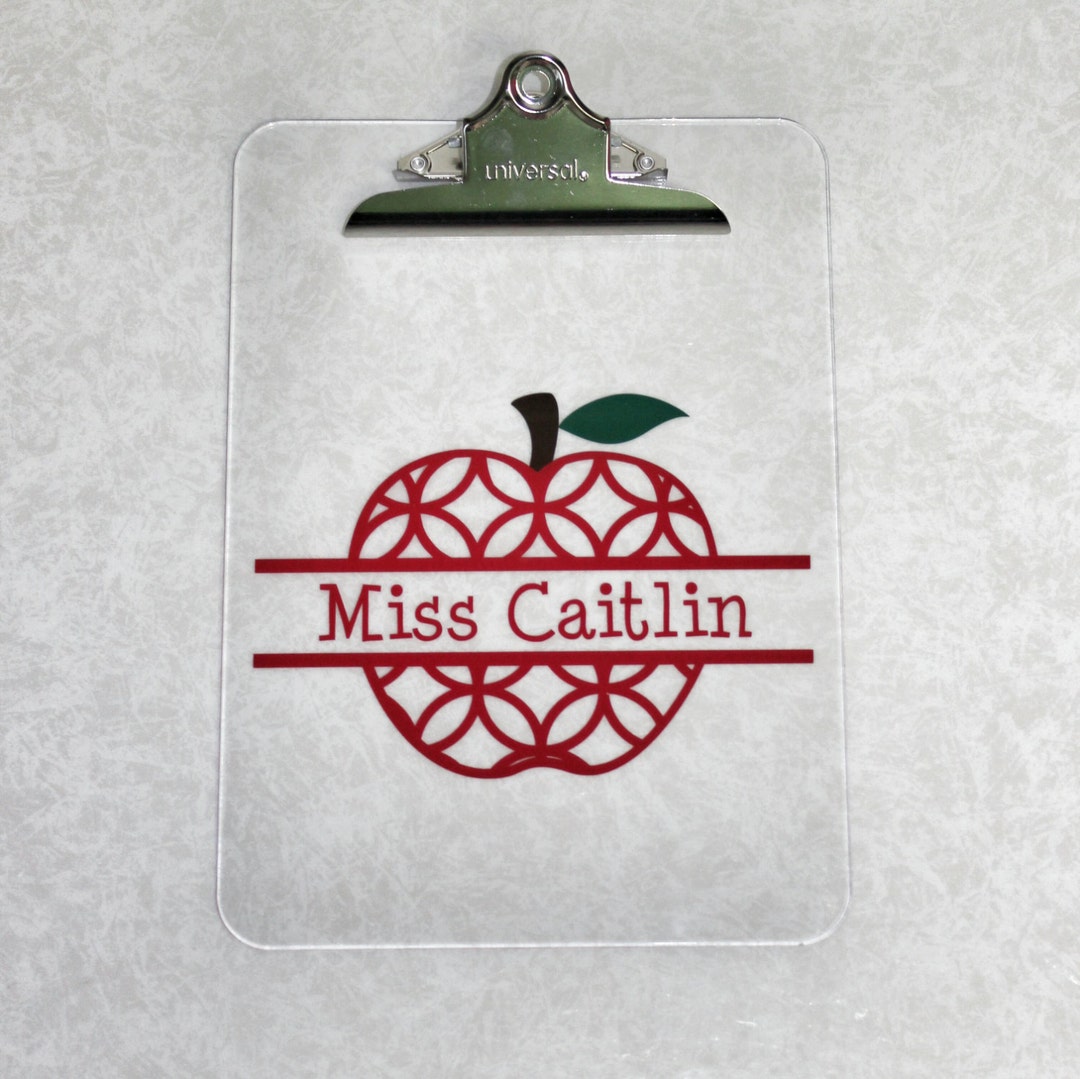 Interleaved Apple Clipboard - Personalized Teacher Clipboard - Teacher ...